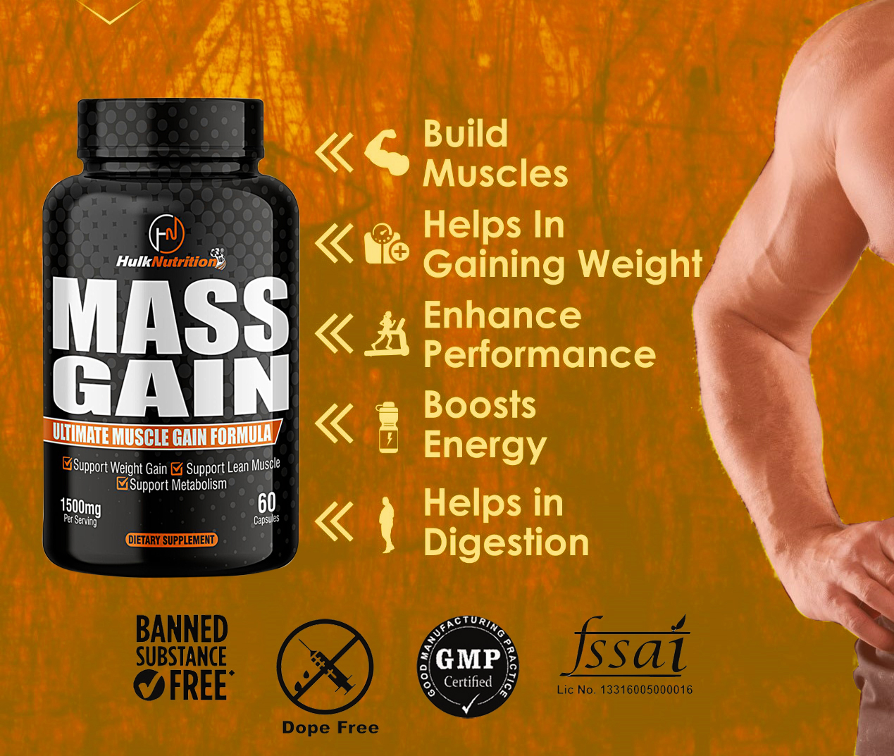 Mass Gainer & Weight Gainer Capsule - Hulk Store